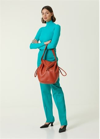 Bottega Veneta Kadın Mavi Dik Yaka Kazak XS EU